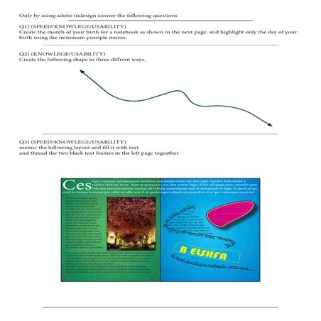 Adobe Indesign skills test | PDF