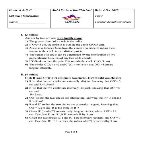 Test 1 square circle | DOCX
