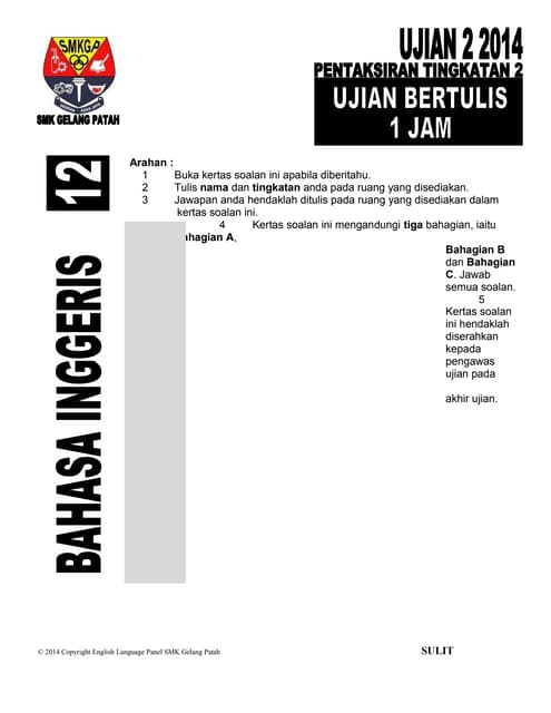 Pt3 form 2 final exam | DOCX