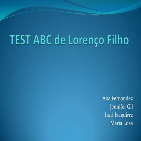 Test abc de lorenço filho | PPTX