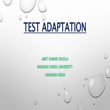Test adaptation | PPTX | Education