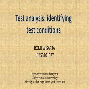 IDENTIFYING TEST CONDITIONS AND DESIGNING TEST CASES | PPTX