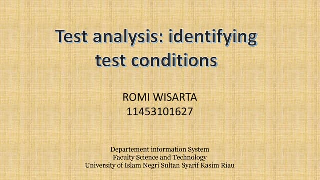 IDENTIFYING TEST CONDITIONS AND DESIGNING TEST CASES | PPTX
