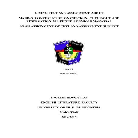 Test and assesement | DOCX