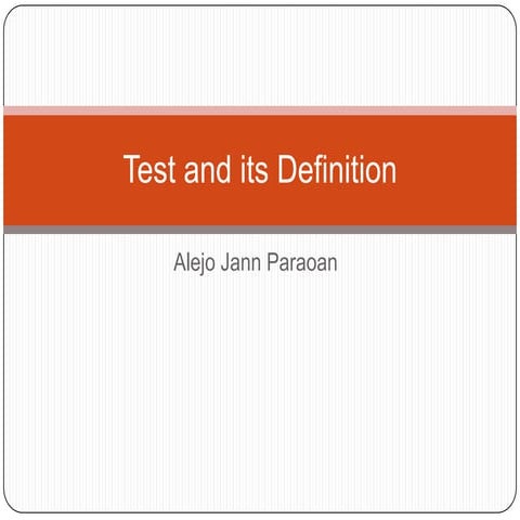 Test and its definition | PPT