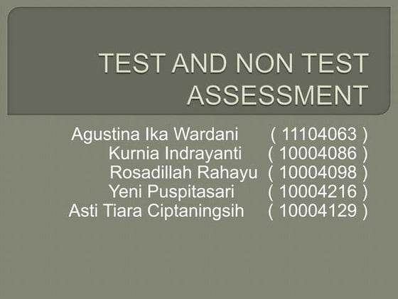 Non test assessment | PPT
