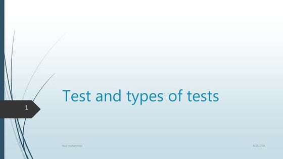 Type and classification of test | PPT