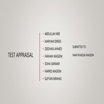 Test appraisal | PPT