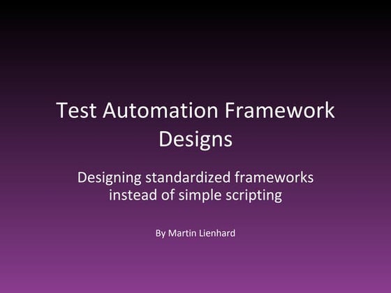 Selenium Automation Framework Ppt