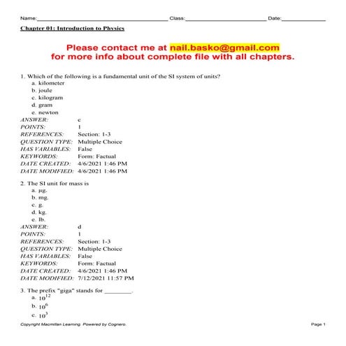 test bank College Physics, 3e Roger Freedman, Todd Ruskell, Philip ...