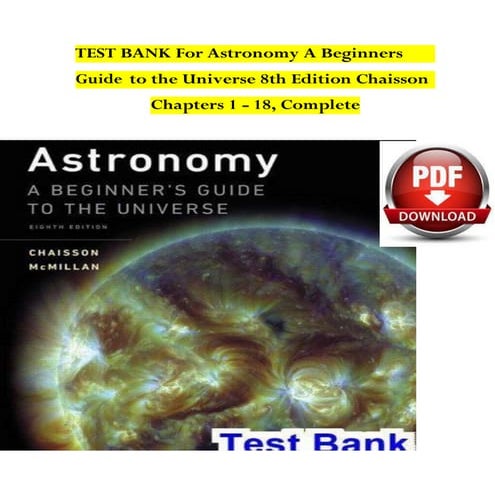 TEST BANK For Astronomy A Beginners Guide to the Universe 8th Edition ...