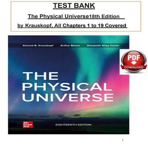 Test Bank for The Physical Universe, 18th Edition by Konrad Krauskopf.pdf