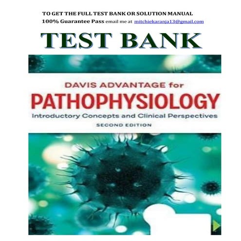 TEST BANK PATHOPHYSIOLOGY Introductory Concepts and Clinical ...