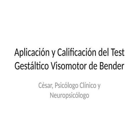 Test de Bender - Explicación paso a paso | PDF