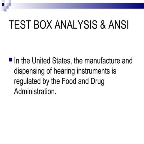 Test box analysis & ANSI | PPT