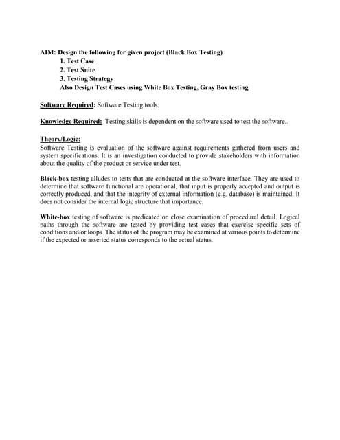 Test Case Generation Generation Block Box Approach Pdf