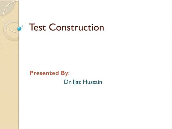 stages of test construction | PPT