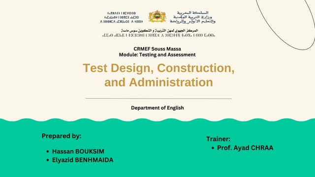 Designing classroom language tests | PPTX