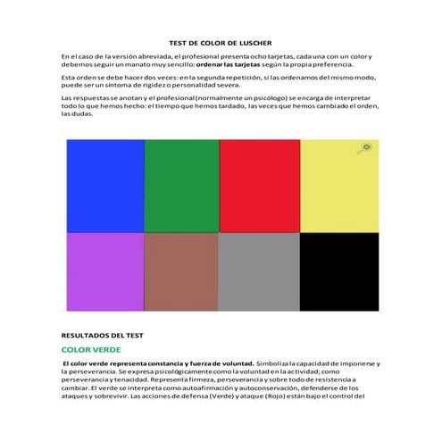 Test de color de luscher | DOCX