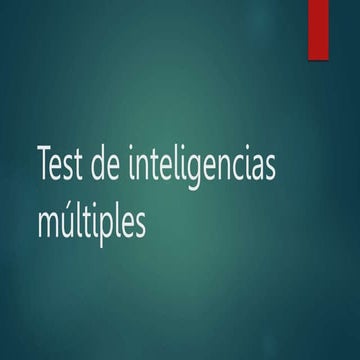 Test de inteligencias múltiples con base en las inteligencias multiple ...
