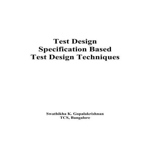 Specification Bases Testing Design | PDF
