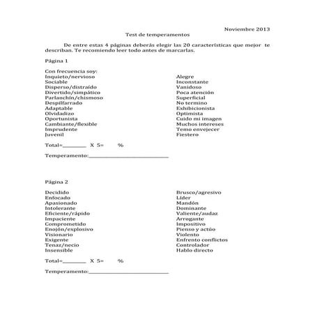 Test de temperamentos(rosa barocio) | DOCX