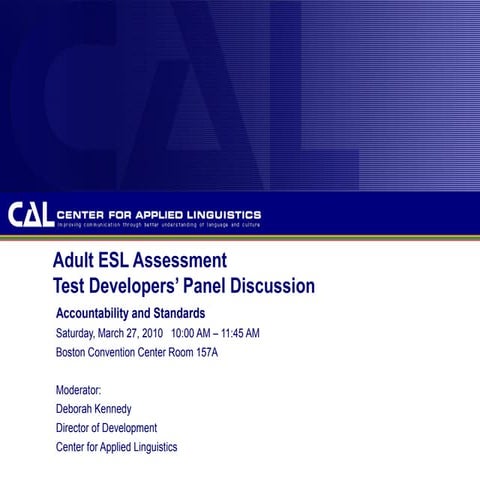 Test Developers Panel Discussion (2010) Full | PPT
