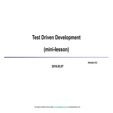 Test driven development short lesson | PPT