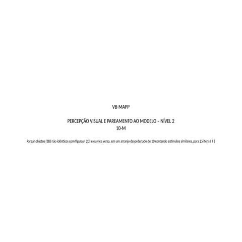 VB-MAPP Visual Perception and Model Matching Level 2 Assessment | PPTX