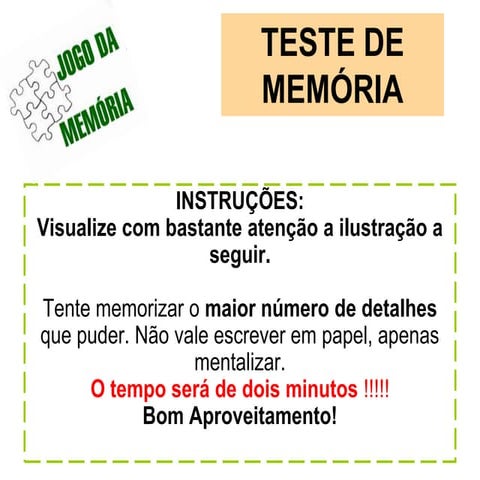 Teste de memória | PPSX