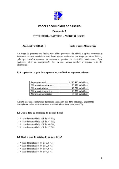 Teste modulo 2 | PDF