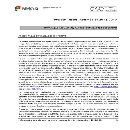 Testes intermédios 2012 2013 | PDF