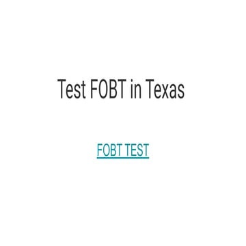 Test FOBT in Texas | PDF