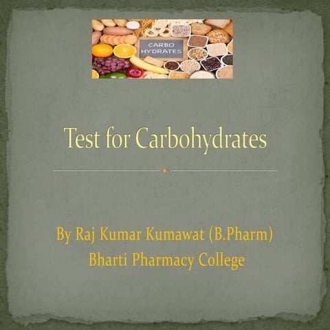 Test for carbohydrates, qualitative test of carbohydrates ...