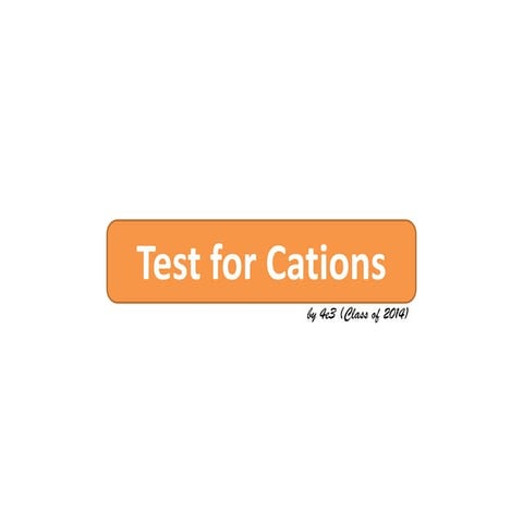 Test for Cations (QA) | PPTX