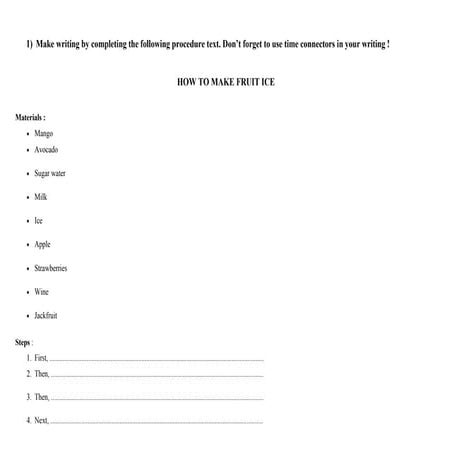 Test for procedure text (writing test) | PPT