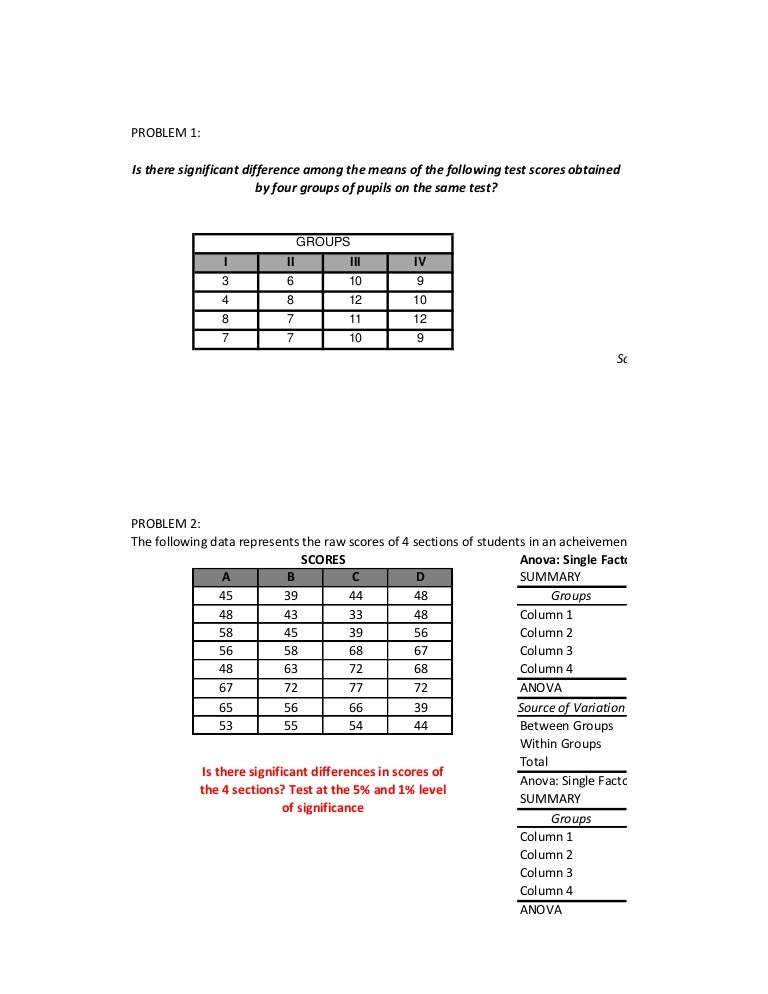 Test for significance