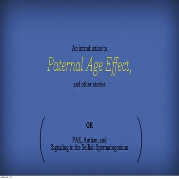 Paternal Age Effect and other stories | PDF