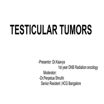 management of TESTICULAR TUMORS | PPTX