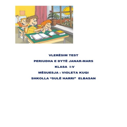Testime ne-lenden-e-gjuhes-shqipe-per-klasat-fillore | PDF