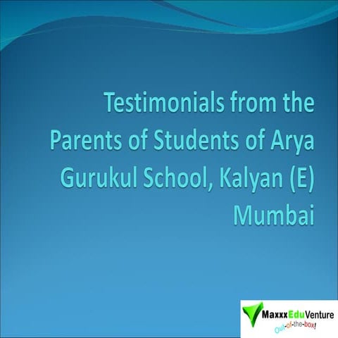 Testimonials parents | PPT | Parenting Children Aged 4-11 | Parenting