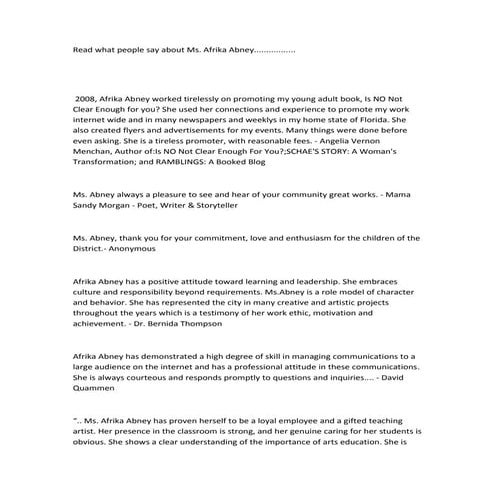 Dance Recommendation Letter