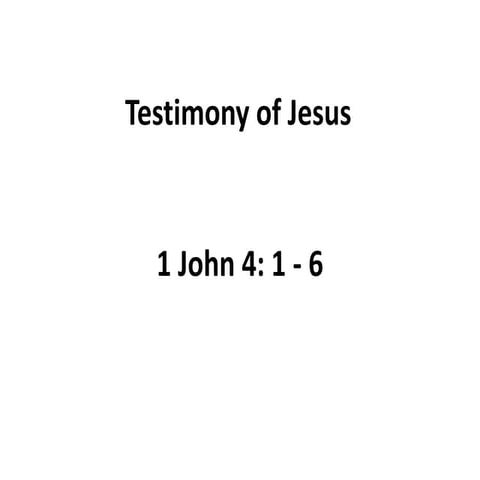 Testimony of Jesus | PPT
