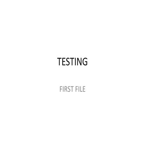 Testing | PPT