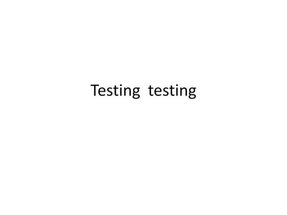 Testing | PDF