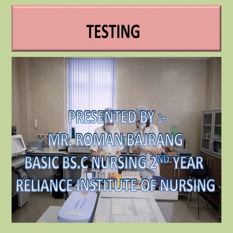 Testing blood test | PPT