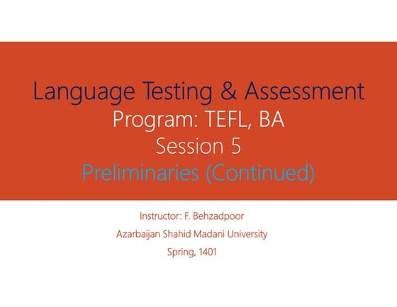 Principles of Language Assessment | PPTX | Standardized Testing ...