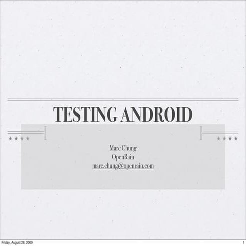 Testing Android Ppt
