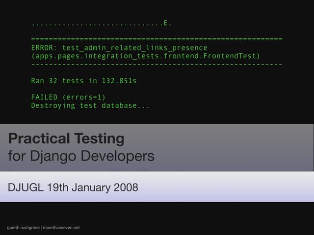 Testing Django Applications Ppt