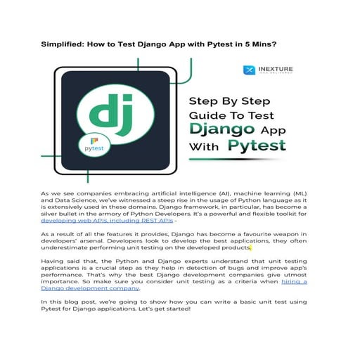 Diy In 5 Minutes Testing Django App With Pytest Pdf Web Development Internet